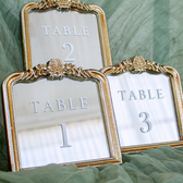 Table Number Mirrors for Weddings | Table Number Signs on Mirrors