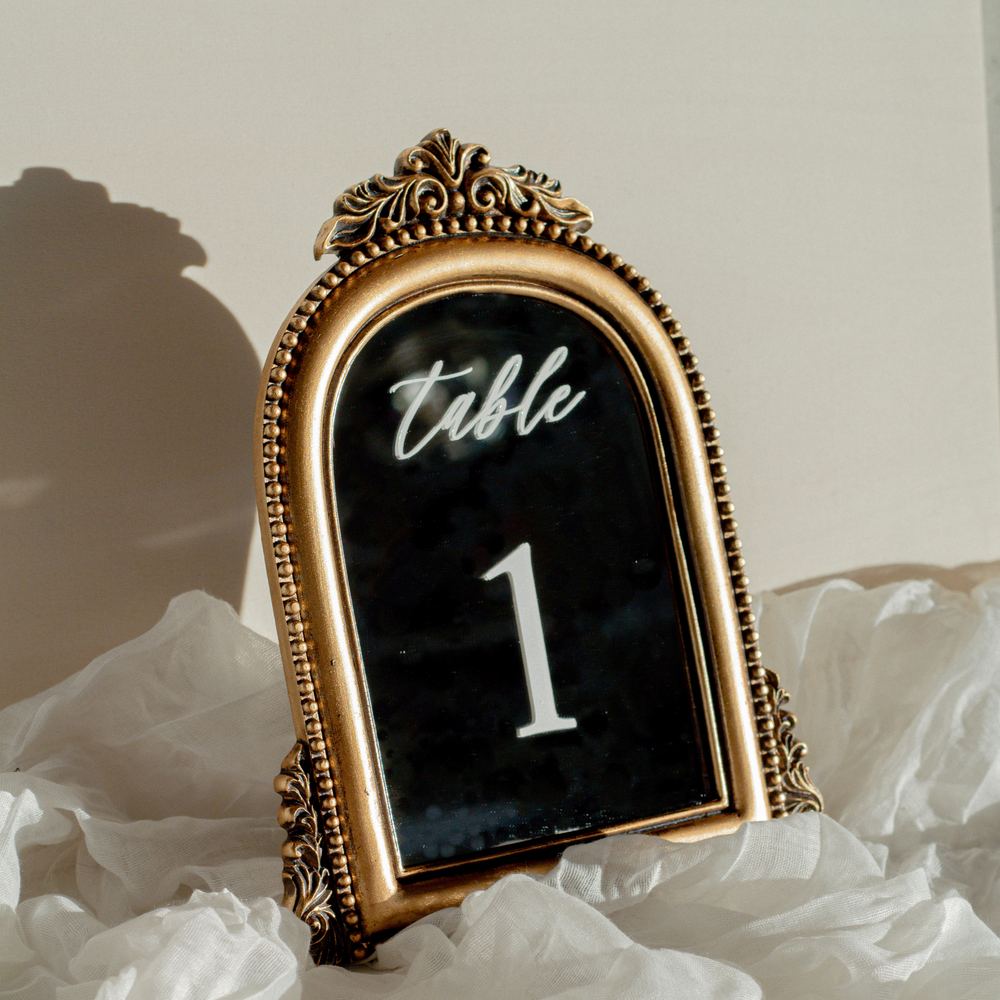 Mirror Table Numbers for Wedding | Wedding Table Numbers | Signage