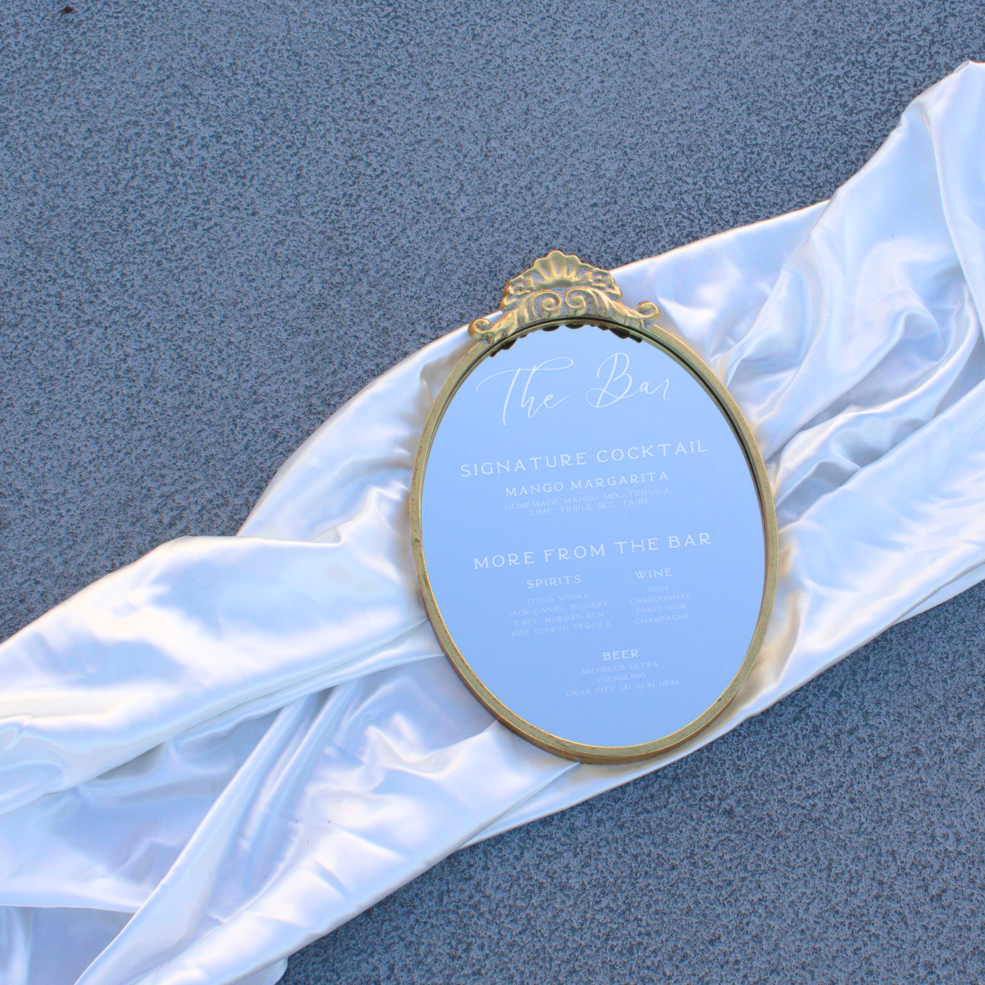 Elegant Gold Cocktail Mirror|Gold Cocktail Mirror |Magnolia Dreams LLC