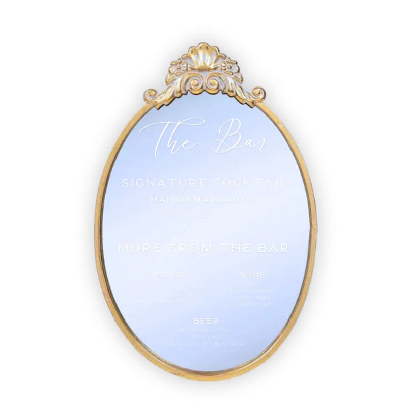Elegant Gold Cocktail Mirror|Gold Cocktail Mirror |Magnolia Dreams LLC