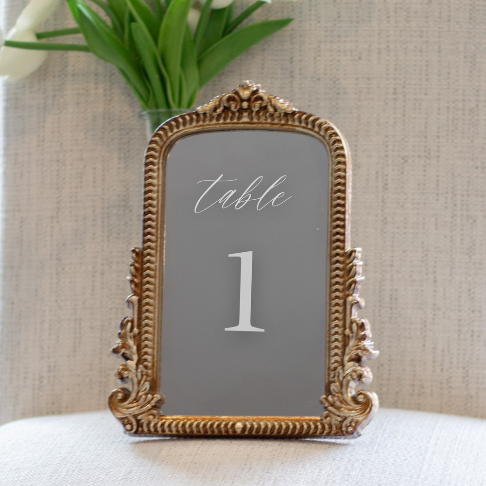 Mirror Table Numbers for Wedding | Wedding Table Numbers | Signage