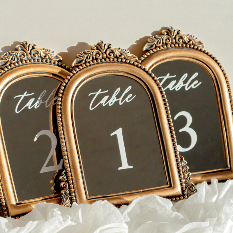 Mirror Table Numbers for Wedding | Wedding Table Numbers | Signage